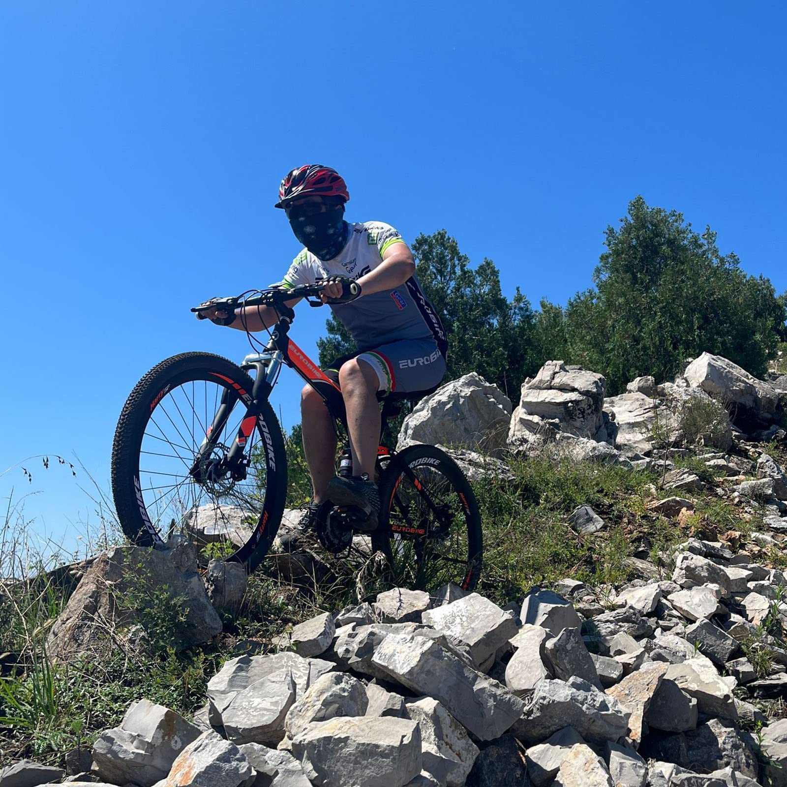 EUROBIKE Folding Mountain Bike 21 Speed Full Suspension Bicycle 27.5 inch MTB (Orange)
