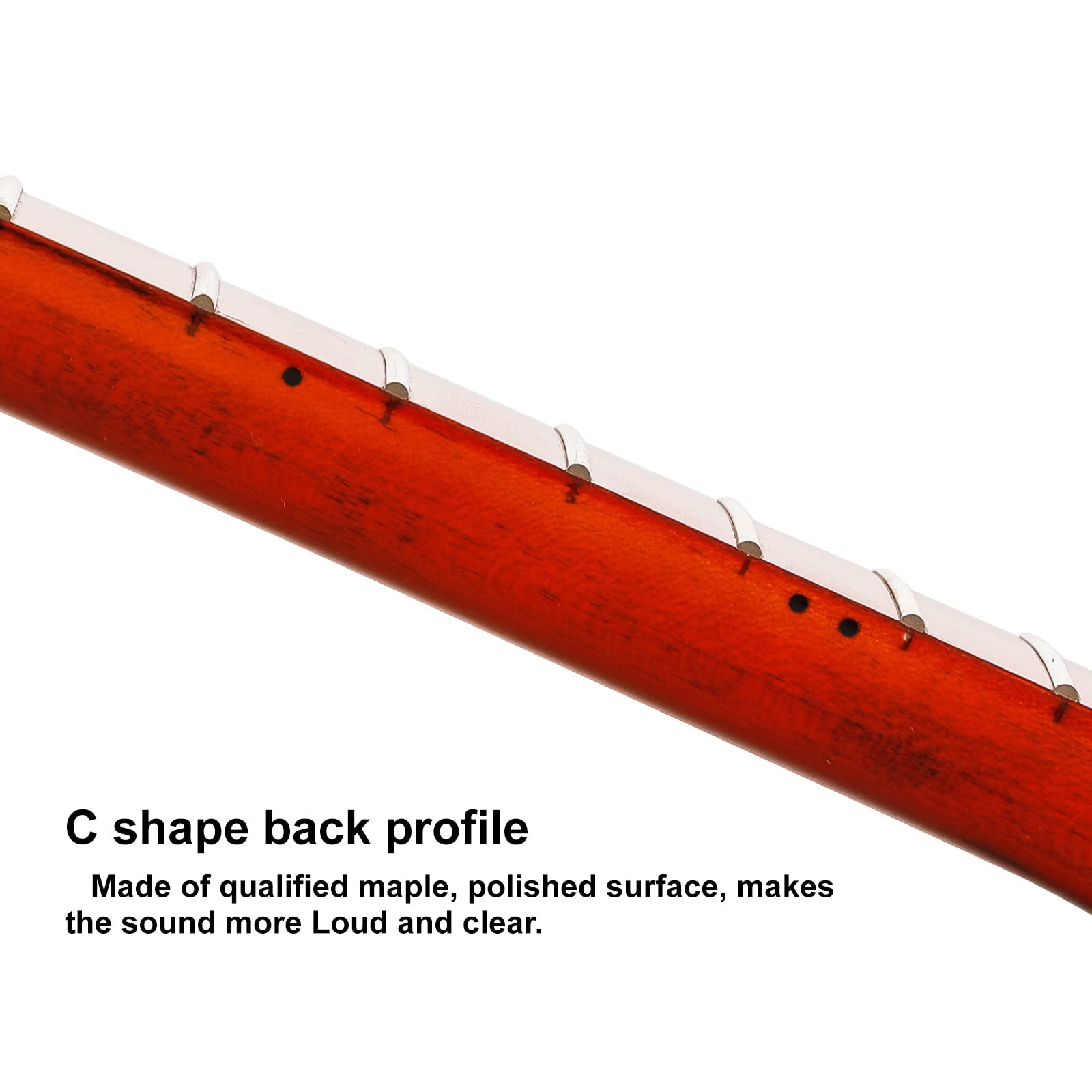 Guitar Neck 21 Fret Maple Fretboard Guitar Neck for ST Style Guitar DIY Parts Replacement Red
