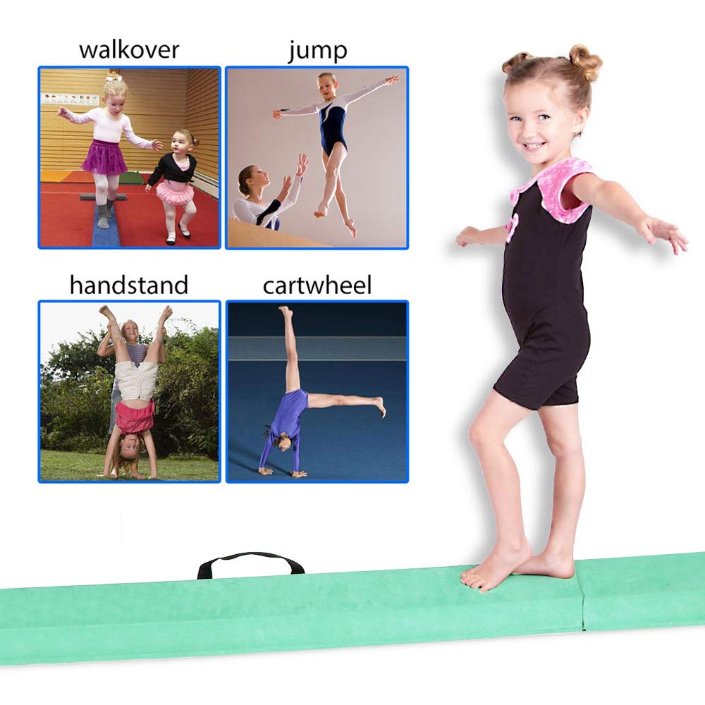 FBSPORT 10ft Balance Beam: Folding Floor Gymnastics Equipment for Kids Adults,Non Slip Rubber Base, Gymnastics Beam for Training, Practice, Physical Therapy and Professional Home Training