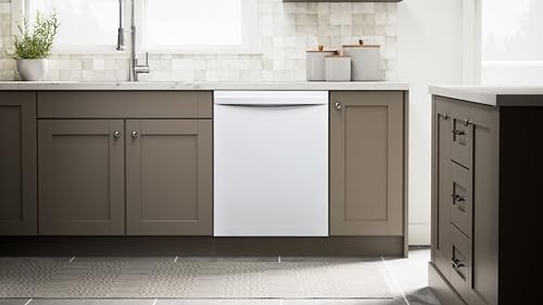 Kenmore 24" Built-In Stainless Steel Tub Dishwasher with EasyFlex 3rd Rack, SmartWash, UltraWash Plus, TurboDry, and MoreSpace Adjustable Rack, Energy Star Certified, White