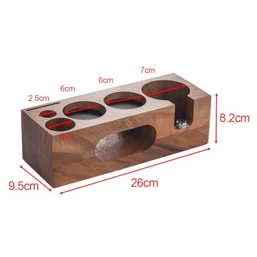 MagiDeal Non Slip Coffee Tamping Espresso Station, Espresso Tamper Mat, Wooden Coffee Tamper Holder for Counters, Shop, Barista Tool, 58mm Walnut