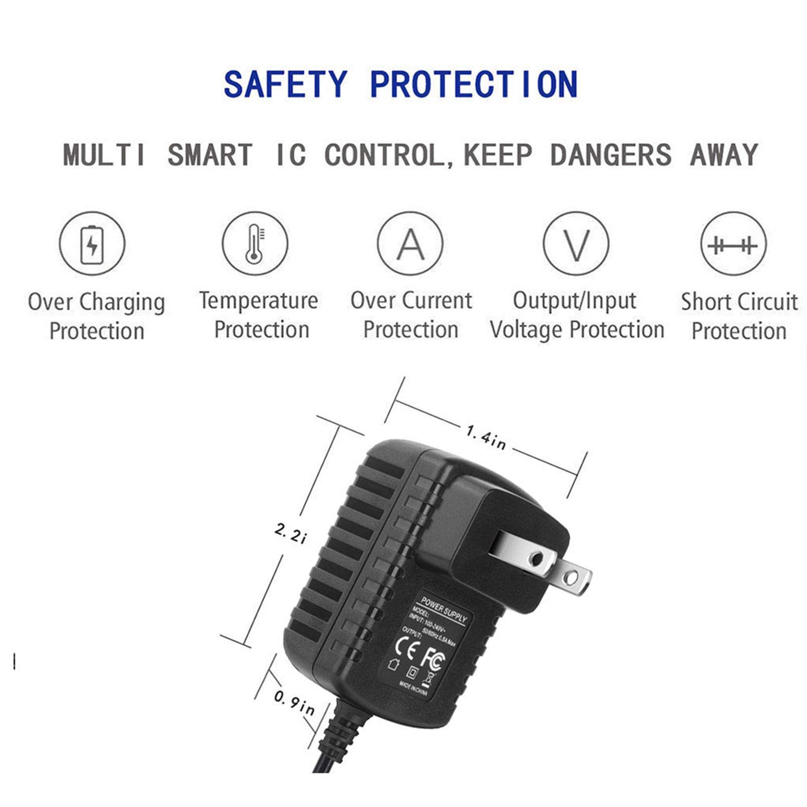 Power Cord for Shark VM200 VM200 VC200 UM200 VM20026 VM200C UM205 VC205 Series VACMOP Pro Cordless Hard Floor Vacuum Mop Adapter Power Cord