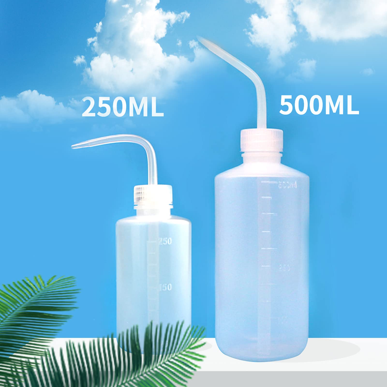 Yugui Tattoo Wash Bottle 2Pcs Wash Bottle Watering Tools Economy Plastic Squeeze Bottle 500ml&250mL for Medical Label