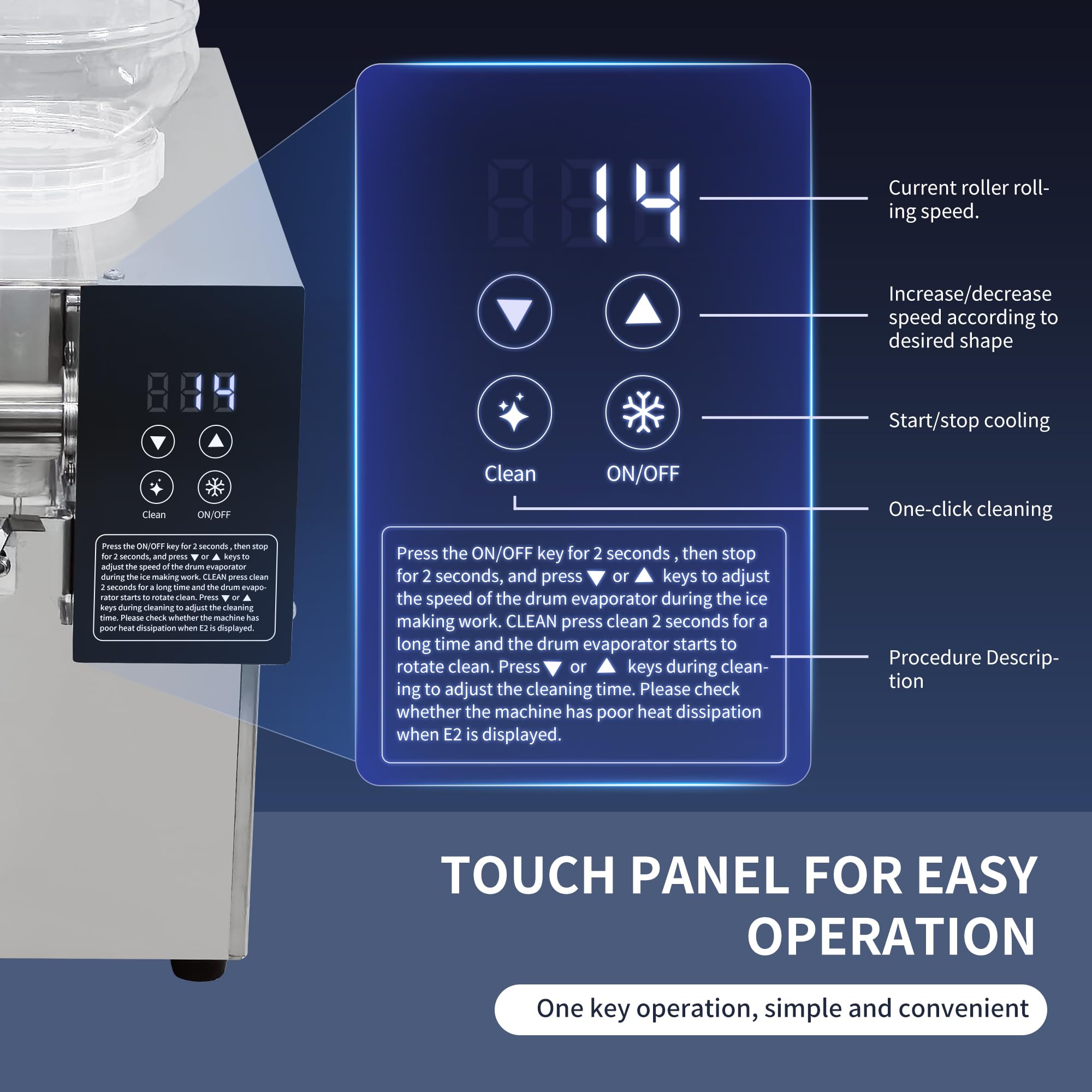 Mvckyi Commercial Snowflake Ice Machine, 176lbs/24H Korean Ice Shaver Machine, Snow Cone Maker Machine, Touch Control Panel, Air Cooling, for Restaurant, Snack Bar, Ice Cream Shop