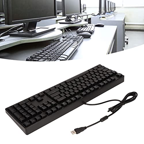 KOSDFOGE Red Switch Keyboard, 108 Keys Professional Wired Red Switch Gaming Keyboard Ergonomic White ABS Backlit Mechanical Keyboard for PC Laptop Computer Black