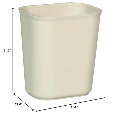 Rubbermaid Commercial Products Fire Resistant Wastebasket 14 Qt/3.5 GAL, Beige, for Hospitals/Schools/Hotels/Offices/Homes