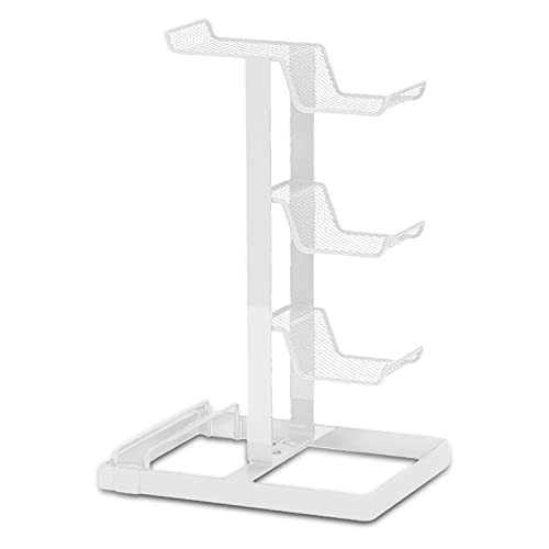 KOZEEY Universal Gaming Headset Stand Stable Tabletop Organizer Phone Mount Metal Headphone Rack Headset Holder Hanger for Game Console Accessories, White