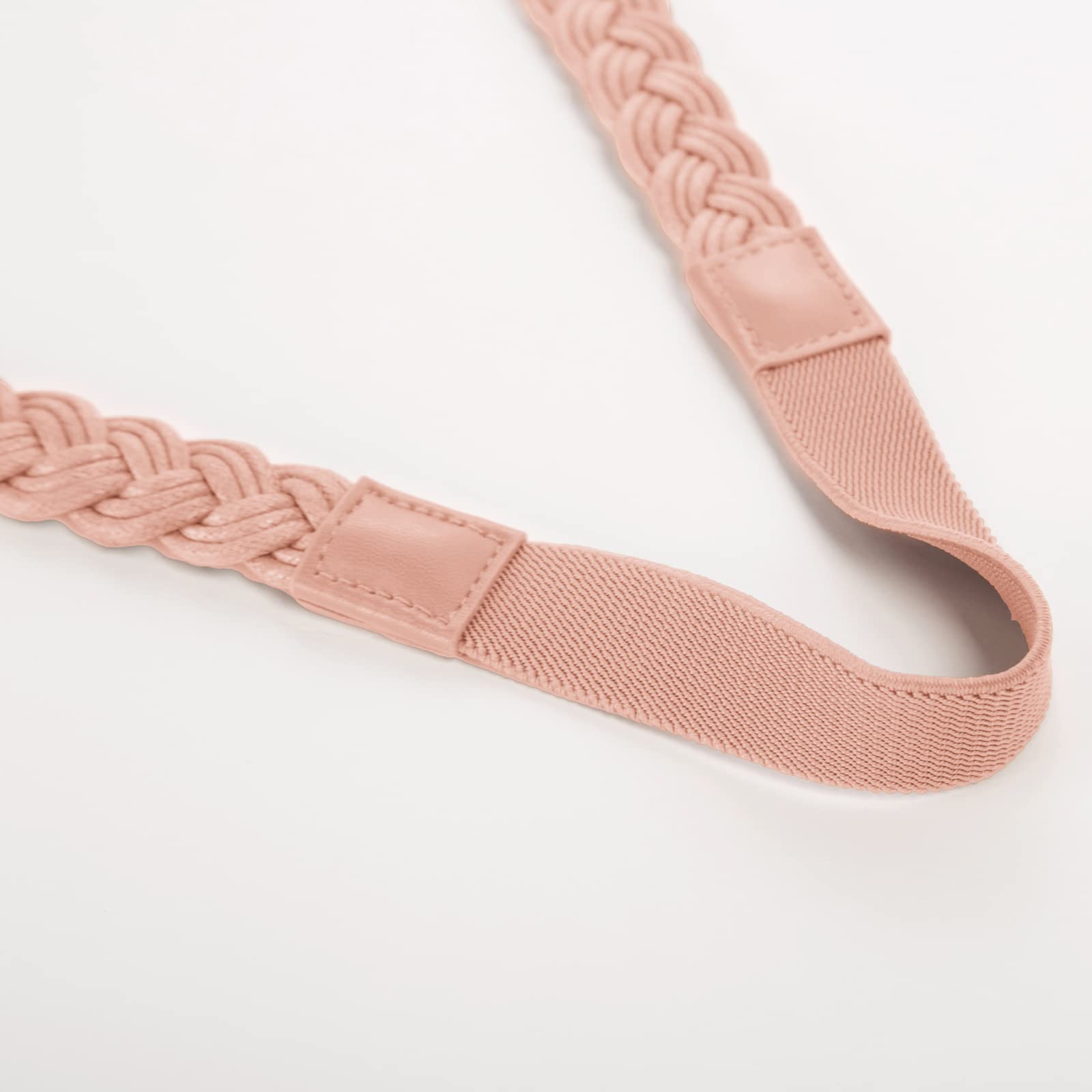 GRACE KARIN Womens Skinny Elastic Belts Vintage Stretchy Woven Belts for Dresses Pink M