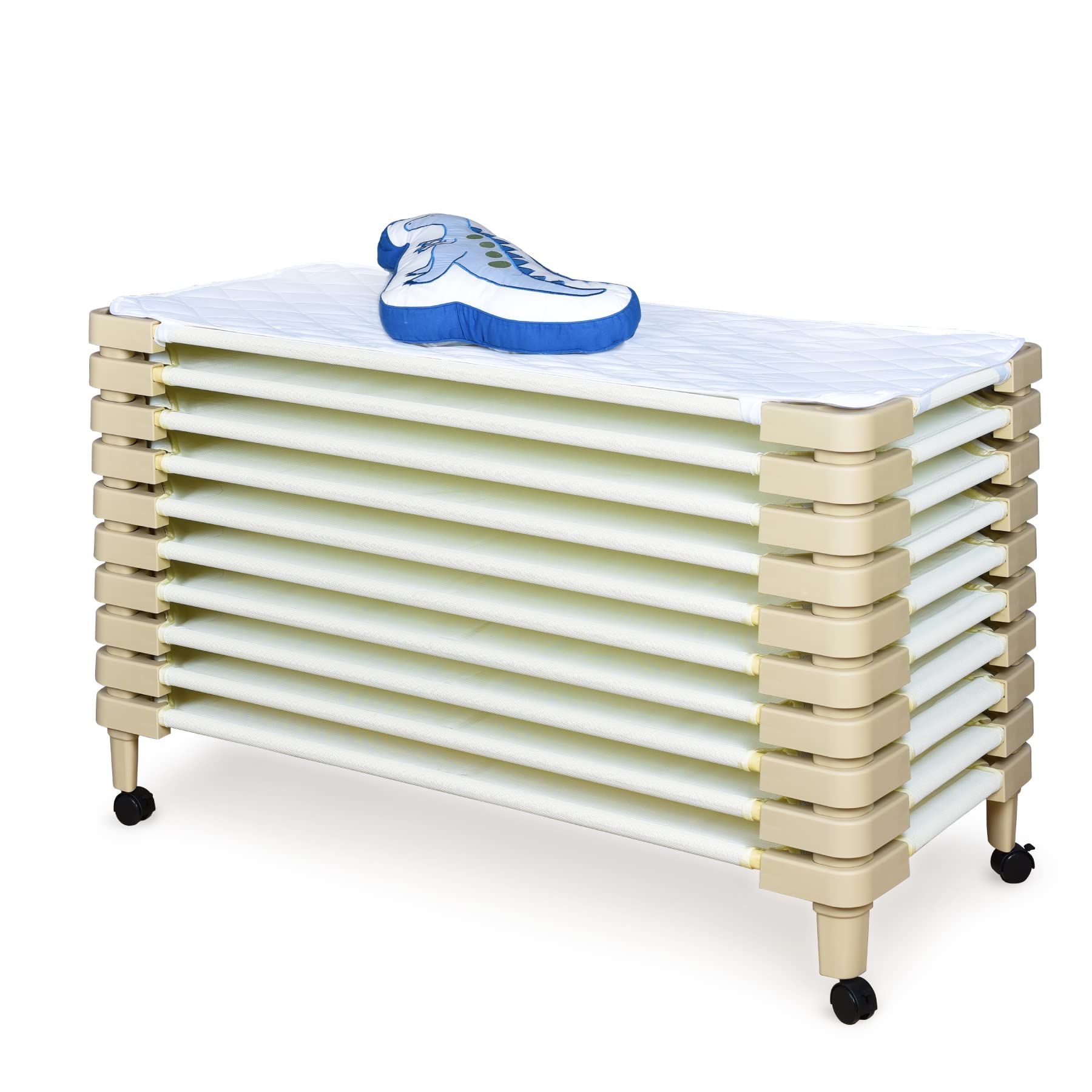 KRAND Cot Sheet for Stackable Daycare Cot in Preschool Nursery and Preschool Easy Assembly with 4 Elastic Band (1 Pack, 52" x 22")