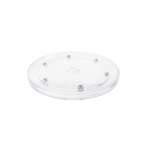 FarBoat 2Pcs 7-Inch Plastic Turntable Acrylic Turntable Organizer Plastic for Kitchen Cabinets Spice Rack Table Cake Pantry Decoration (Clear)