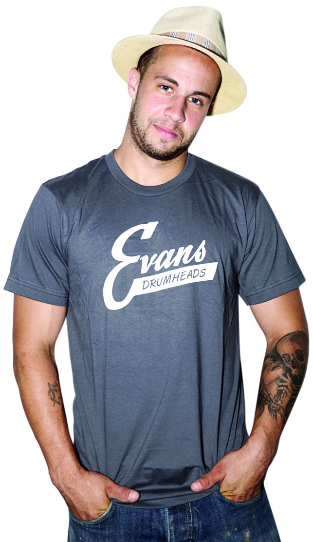 Evans Vintage Logo T-Shirt, Gray, Large