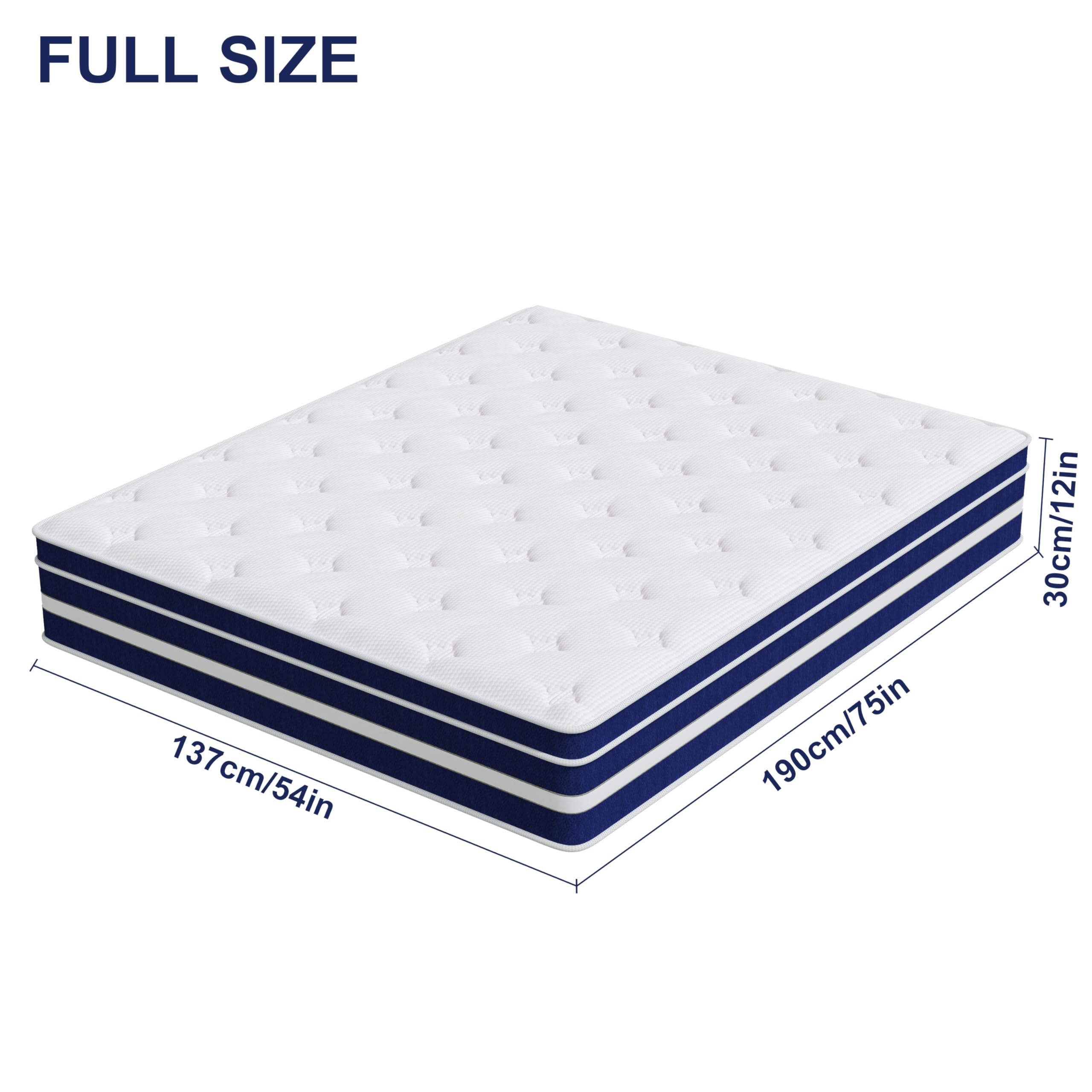 Queen Size Mattress, 12 Inch Memory Foam Hybrid Mattress in a Box with Individual Pocket Spring for Pressure Relief & Motion Isolation & Strong Edge Support, Medium Firm, CertiPUR-US,100 Nights Trial