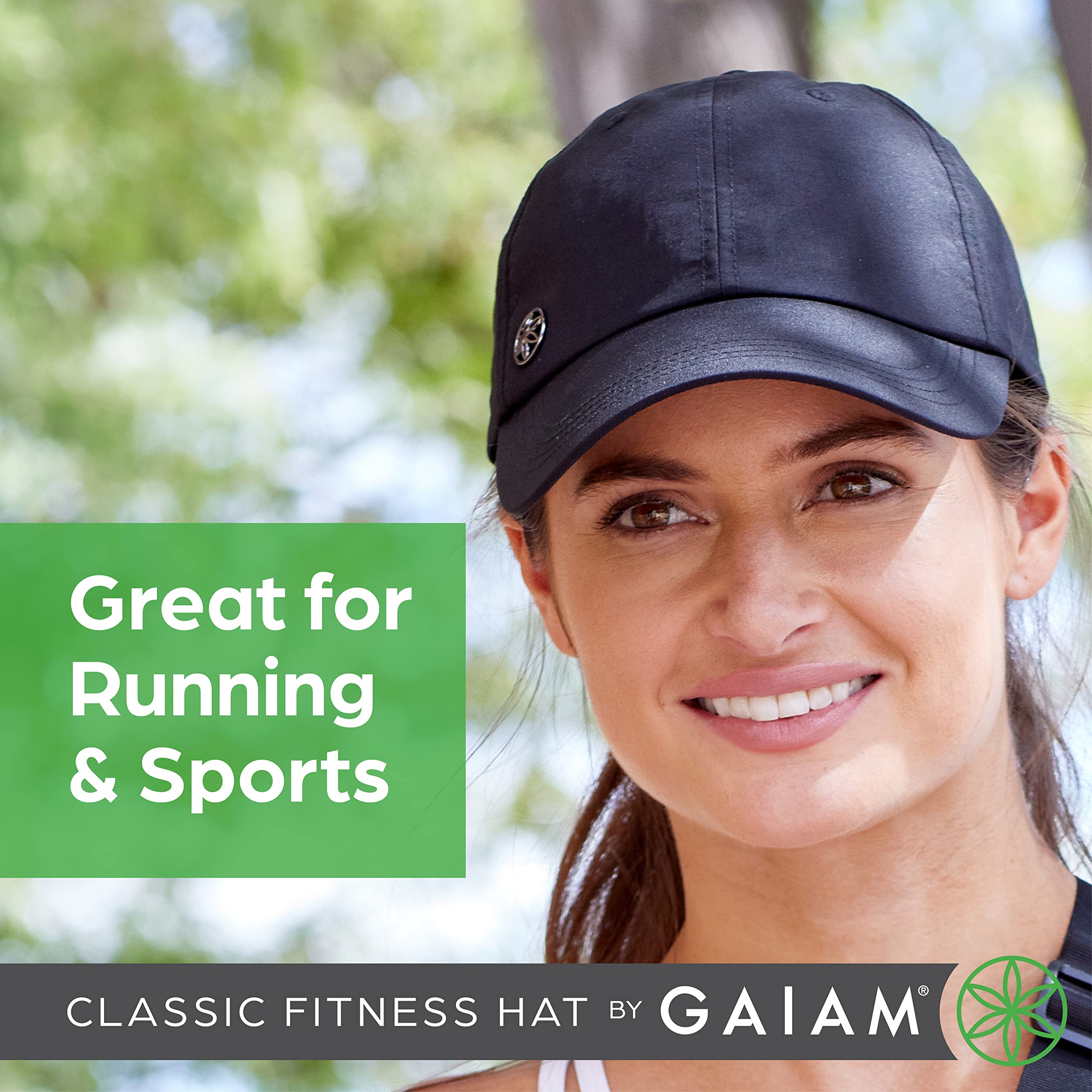 Gaiam Women's Running Hat - Classic Fitness White Sun Cap, Trendy Runners' Hat with Ponytail Hole, Quick-Dry & Moisture-Wicking Sweatband, Cooling Girls' Baseball Cap for Summer - White