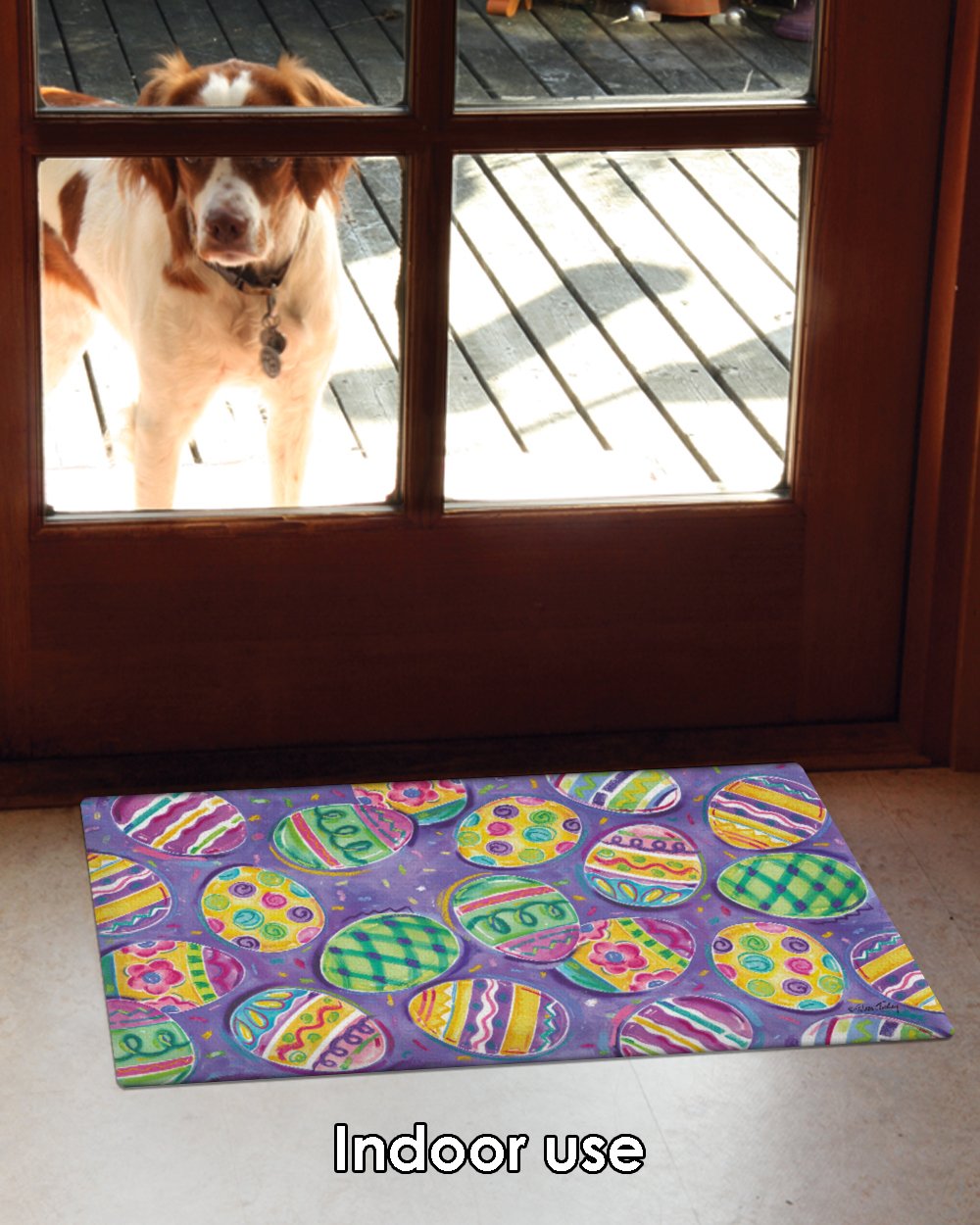 Toland Home Garden 800199 Egg Toss Spring Door Mat 18x30 Inch Easter Outdoor Doormat for Entryway Indoor Entrance