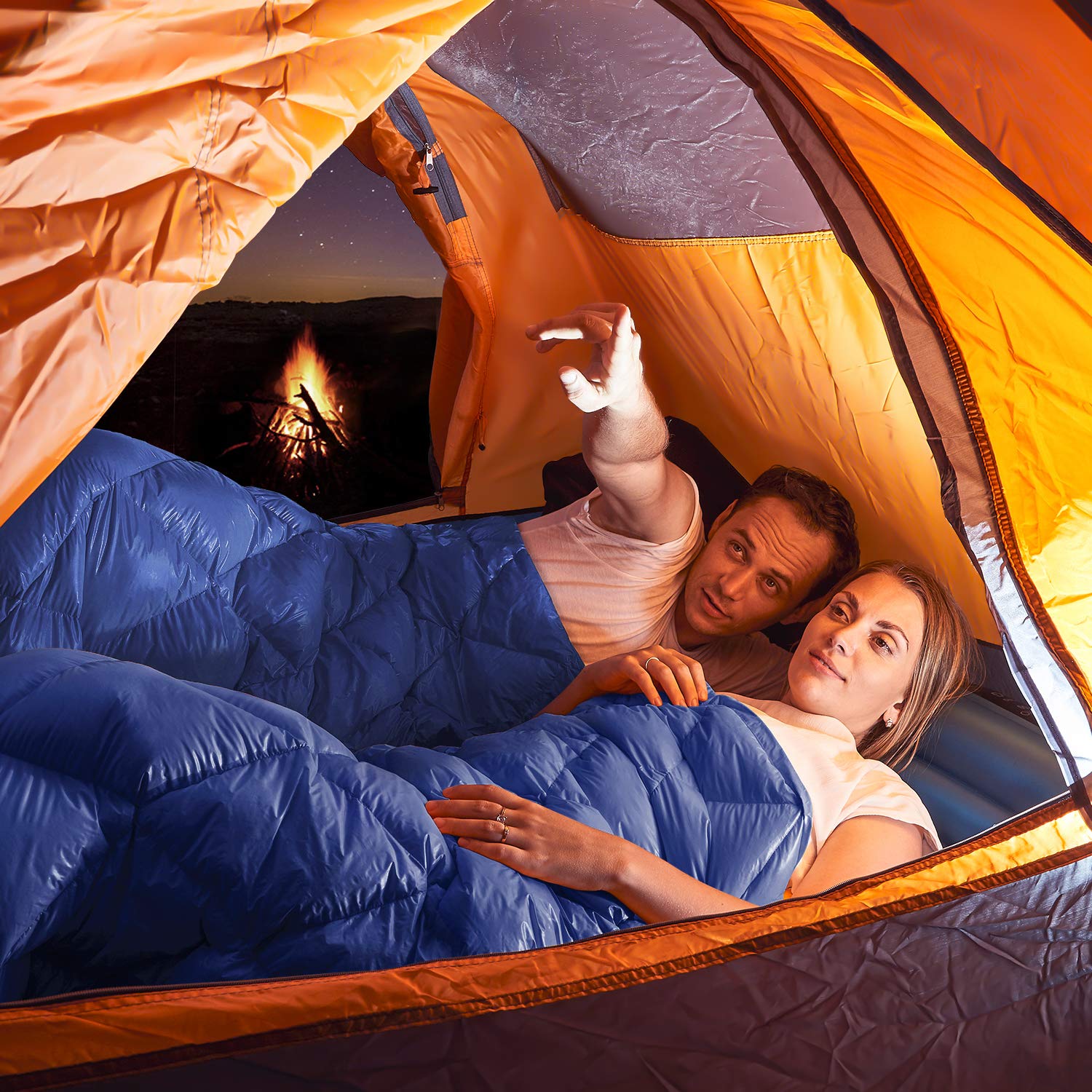 ECOOPRO Down Sleeping Bag, 32 Degree F 800 Fill Power Cold Weather - Ultralight Compact Portable Waterproof Camping Sleeping Bag with Compression Sack for Adults, Teen, Kids