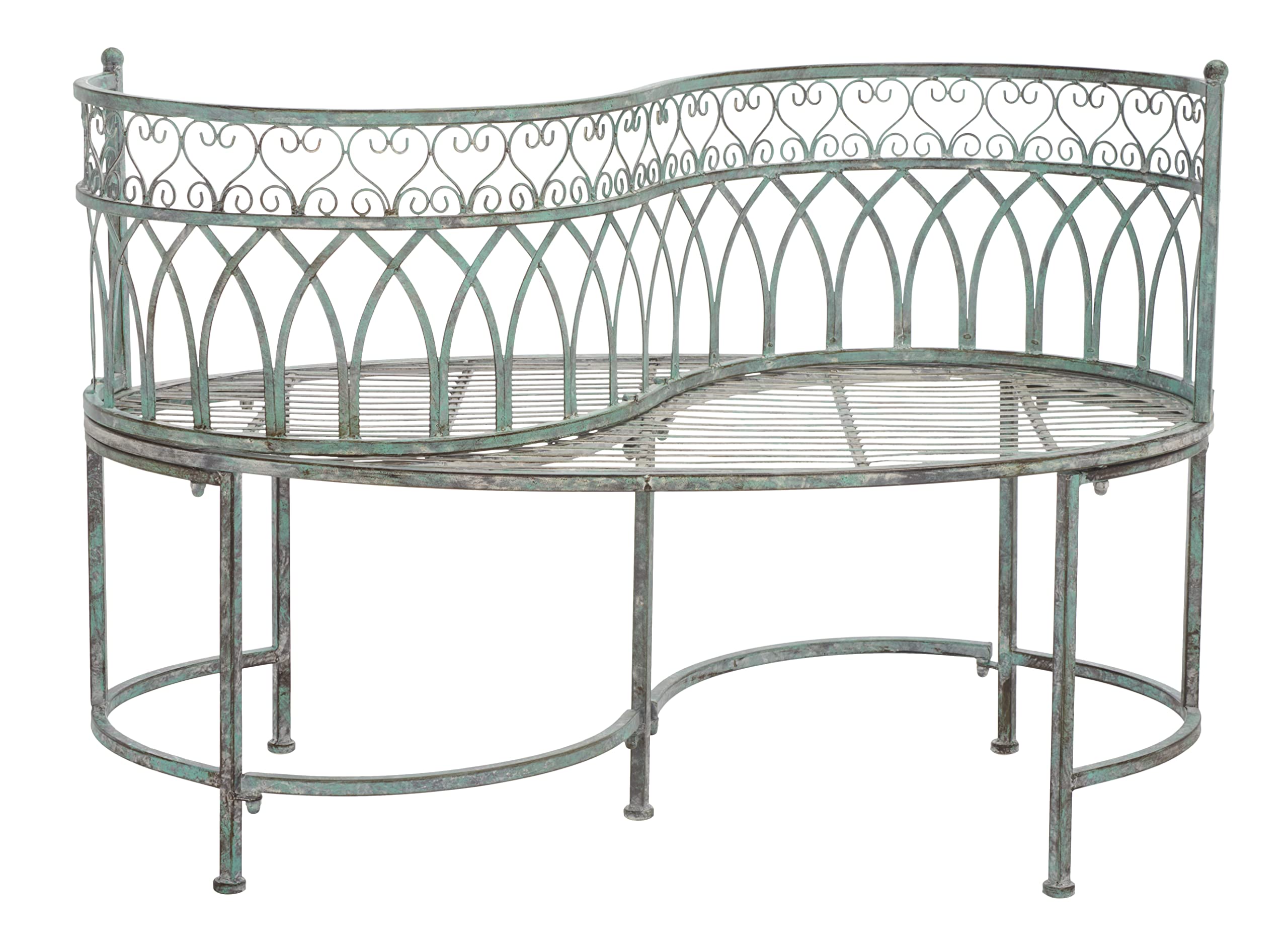 SAFAVIEH Outdoor Collection PAT5005 Bench, Antique Dark Green
