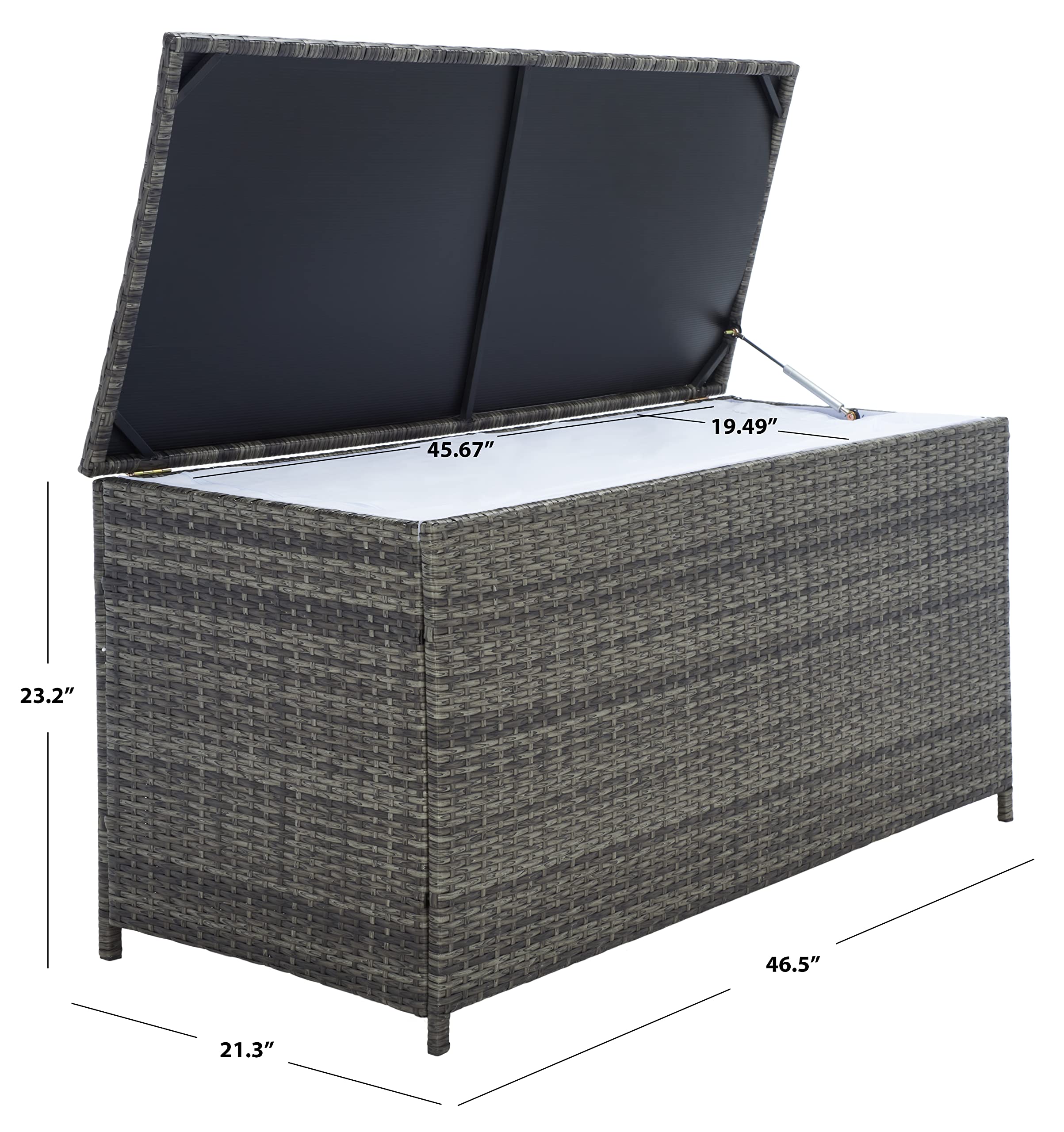 SAFAVIEH Outdoor Collection Oliveira Grey/White Cushion Box