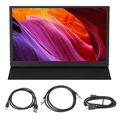 KUIDAMOS Portable Monitor, Portable IPS Gaming Monitor Support USB USB C Mini HD Multimedia Interface Full Viewing Angle for Playing Games