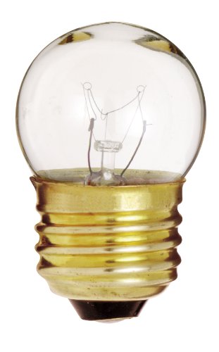 Satco S3795 120V 1/Card Medium Base 7.5-Watt S11 Incandescent Lamp, Gloss White