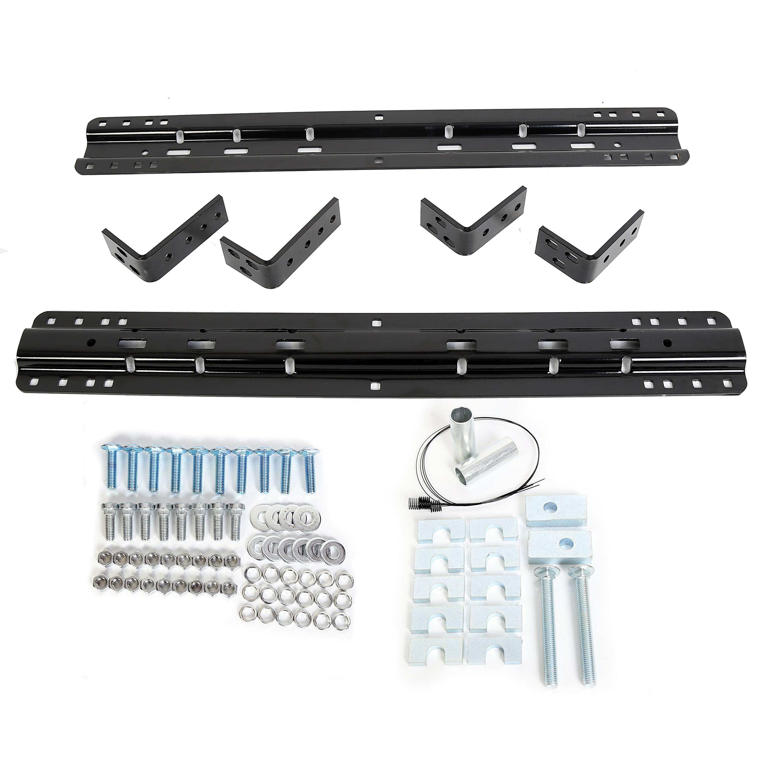 ECOTRIC Fifth 5th Wheel Trailer Hitch Mount Rails and Brackets W/Installation Kits for Full-Size Trucks