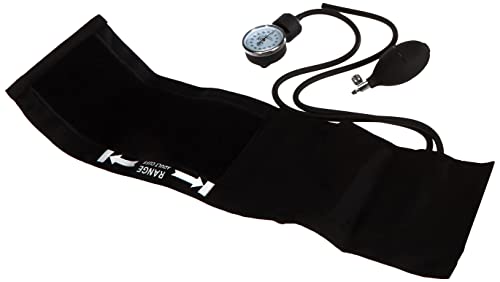 Prestige Medical Adult Cotton Aneroid Sphygmomanometer, Black