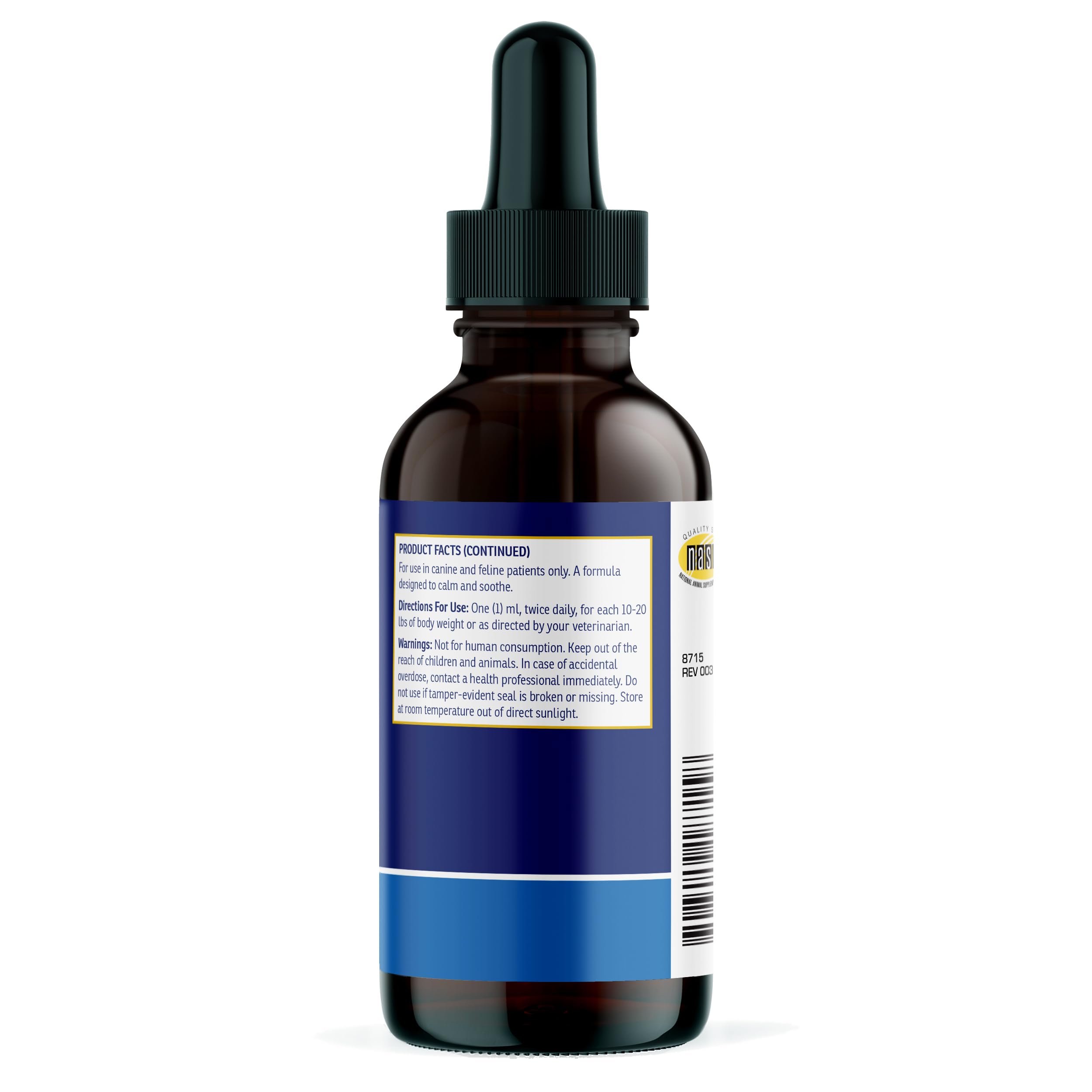 Rx Vitamins Liquid NutriCalm Cat & Dog Anxiety Relief - Dog Sleep Aid - Cat Calming Supplement - Dog Bark Control & Stress Relief - Salmon Flavor - 4 oz