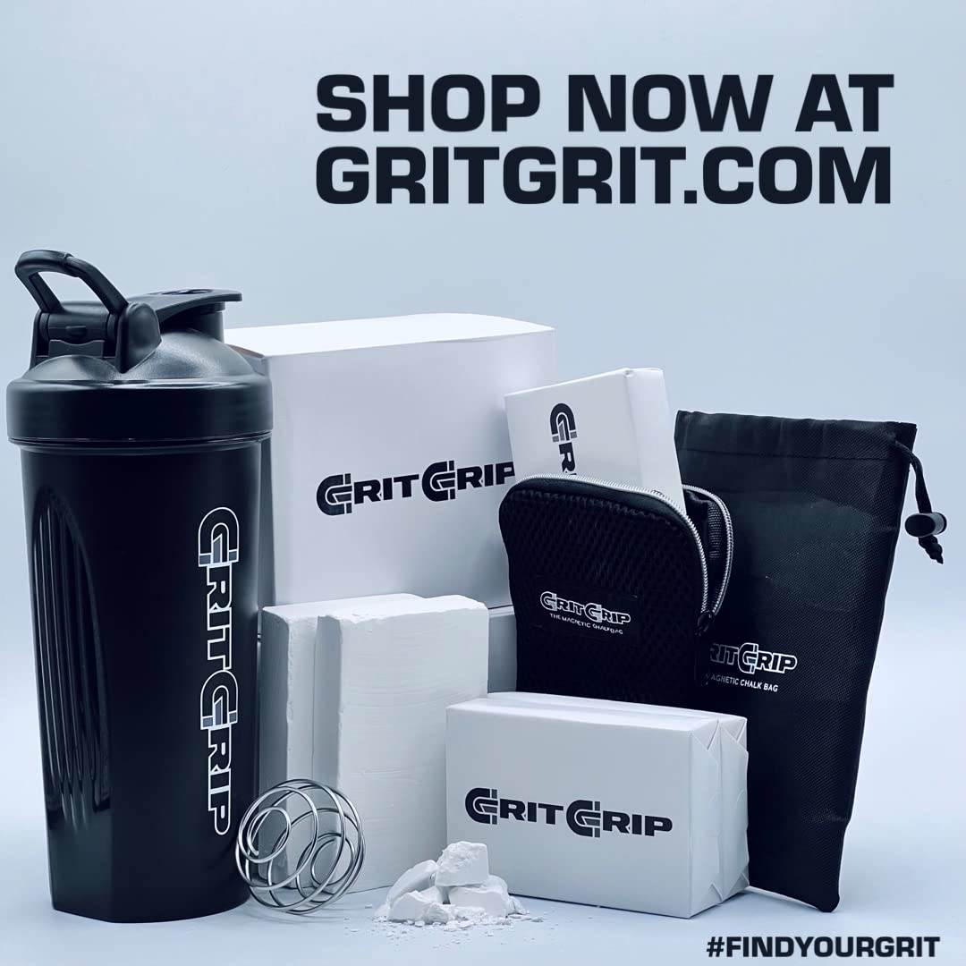 GRITGRIP - 2 Chalk Block Cartridges - 100% Pure Magnesium Carbonate. for Better Grip in Weightlifting, Bars, Gymnastics, Rock Climbing, Gym.