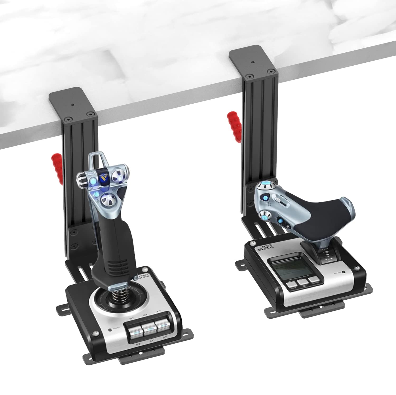 Hikig Portable Electronic Device Mount for Thrustmaster, Logitech, WinWing Flight Sim Joysticks (2 Pack)