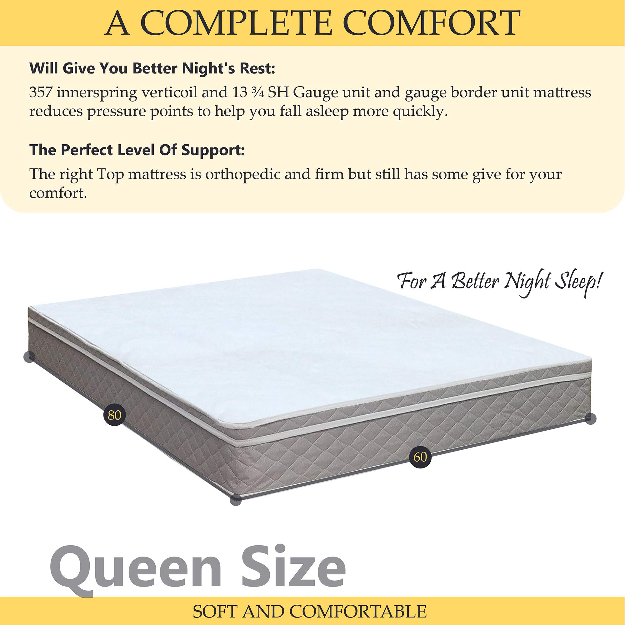 Mayton 10-InchMedium Plush Eurotop Pillowtop Innerspring Mattress And 8" Wood Boxspring/Foundation Set, With Frame Queen Size