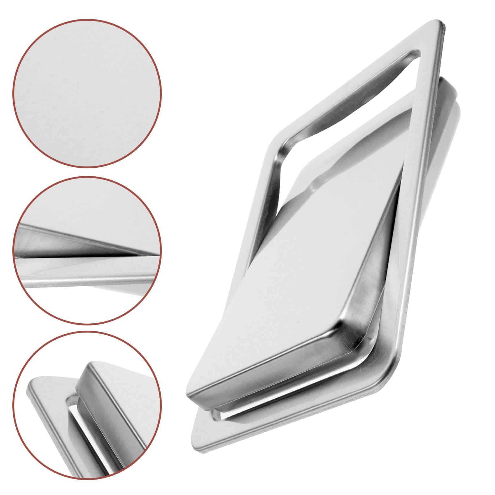 Kichvoe Trash and Waste Chute Lid Recessed Counter Top Covers Countertop Stainless Steel Balance Flap Cover, Surface Trash Grommet Swing Trash Can Lid B