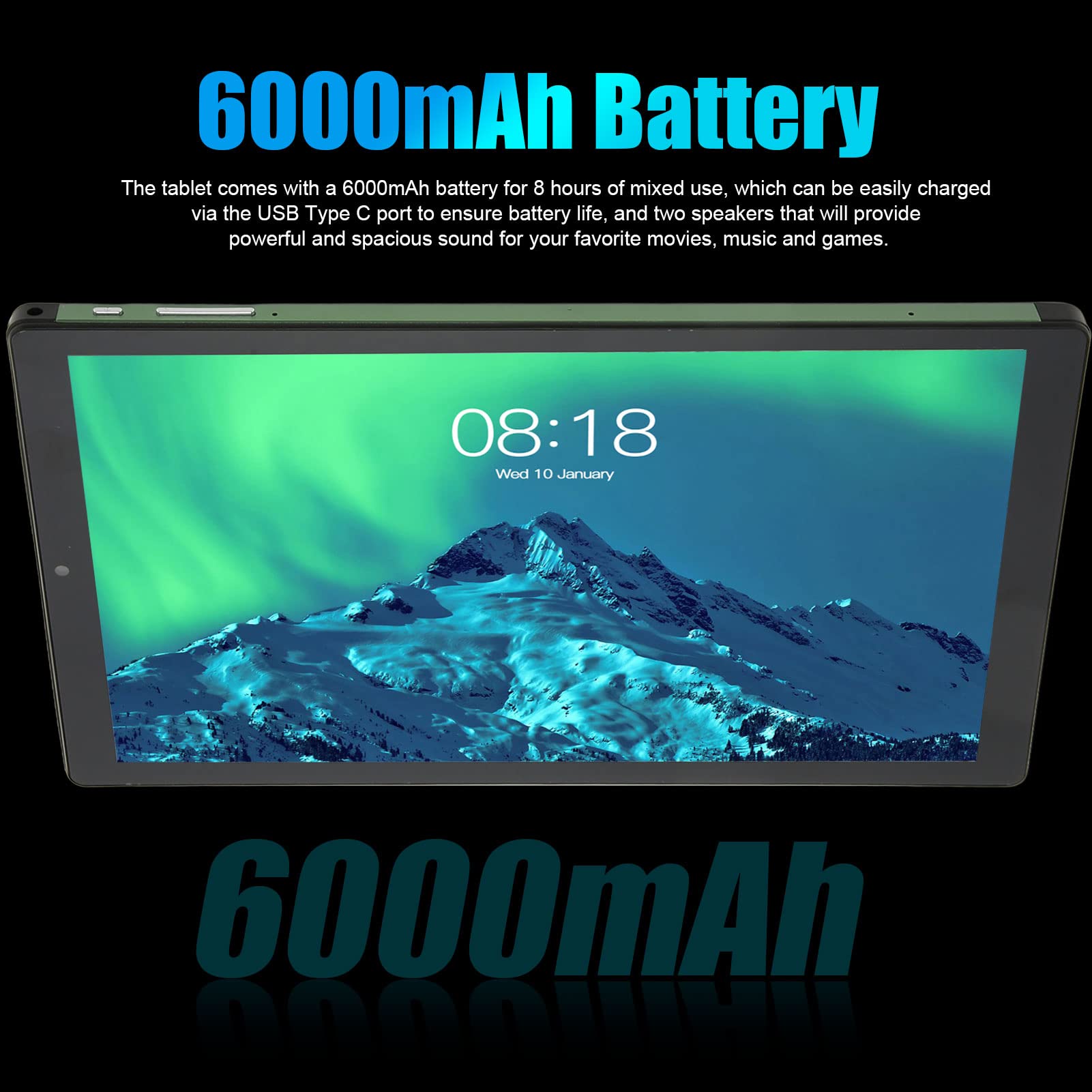 LEYT 10.1 Inch Tablet 1920x1080 IPS Screen MT6753 Octa Core 6G RAM 128G ROM 100-240V Travel Tablet (US Plug)