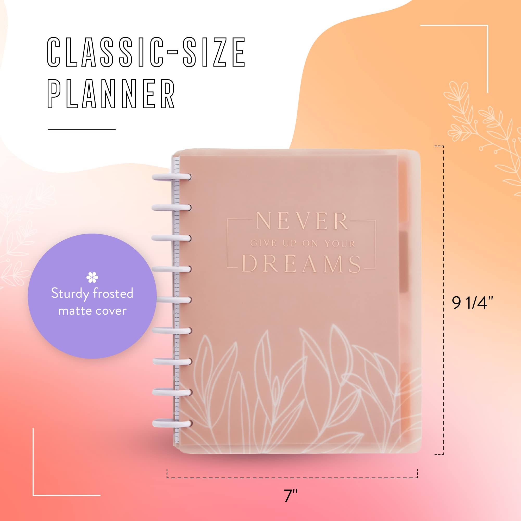 Happy Planner Plans + Notes Undated Classic-Size Planner Journal Bundle with 100-Sheet Planner Refill-Paper Pack, Neutral Farmhouse, 7" x 9 1/4"