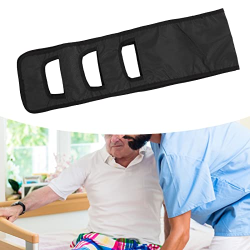 LEYT Elderly Bed Transfer Sling, Patient Turn Belt Nylon Webbing (Black)