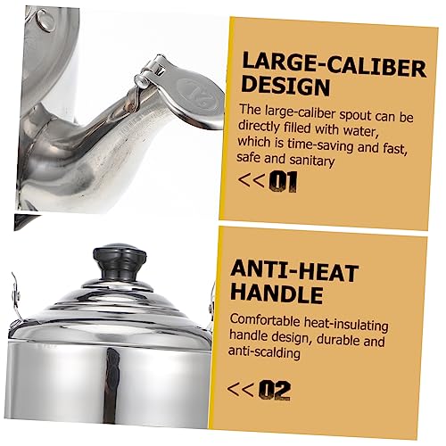 NAMOARLY 1pc Stainless Steel Kettle Induction Cooker Kettle Espresso Machine Large Capacity Kettle Espresso Stovetop Fast Boiling Teapot Stovetop Teapot Espresso Coffee Machine Silver