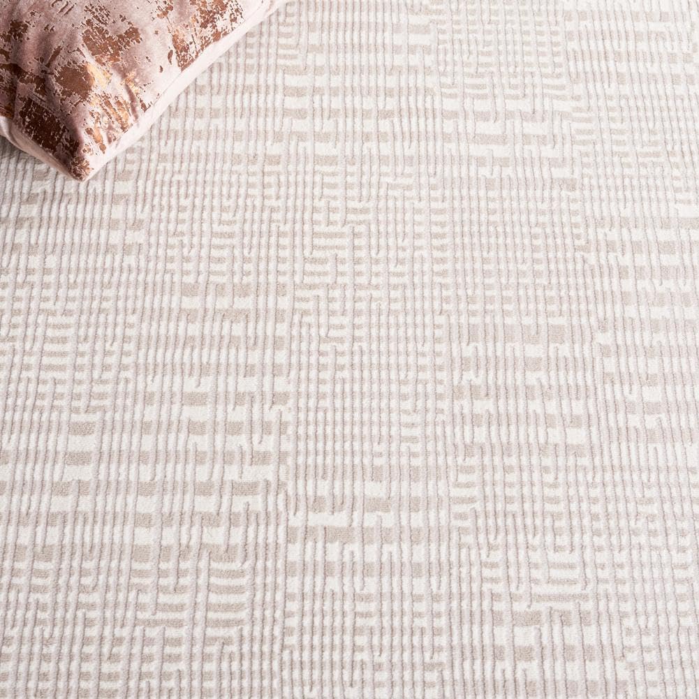 SAFAVIEH Continental Collection Runner Rug - 8' Runner, Ivory & Beige, Contemporary Design, Stain Resistant, Ideal for High Traffic Areas in Hallway, Bathroom & Kitchen (CON102A-28)