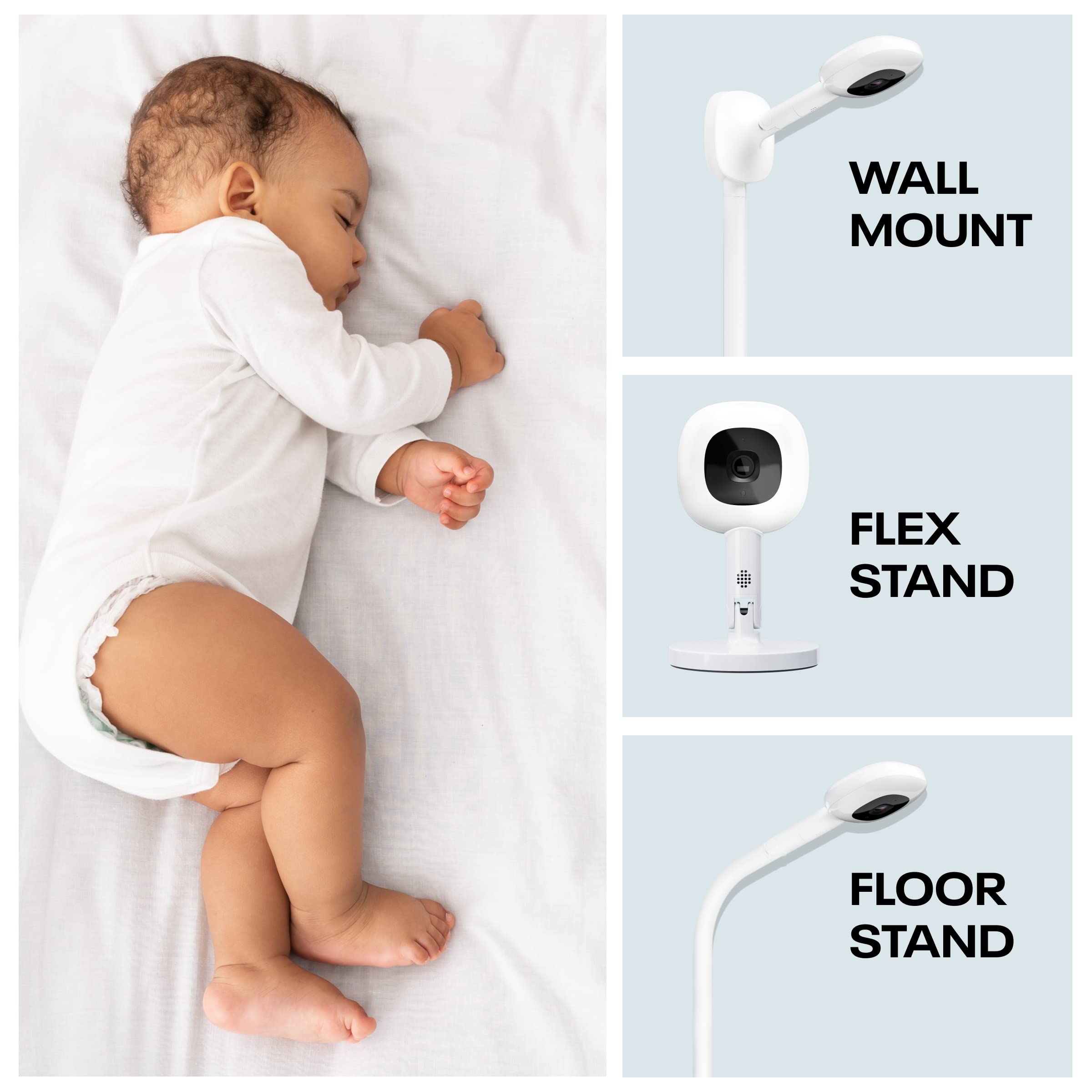 Nanit Pro Complete Monitoring System, 2-Pack (White) β Wi-Fi HD Video Camera w/Nightlight & Night Vision, Multi-Stand, Smart Sheets & Breathing Wear Band - Tracks Sleep, Breathing Motion, & Height