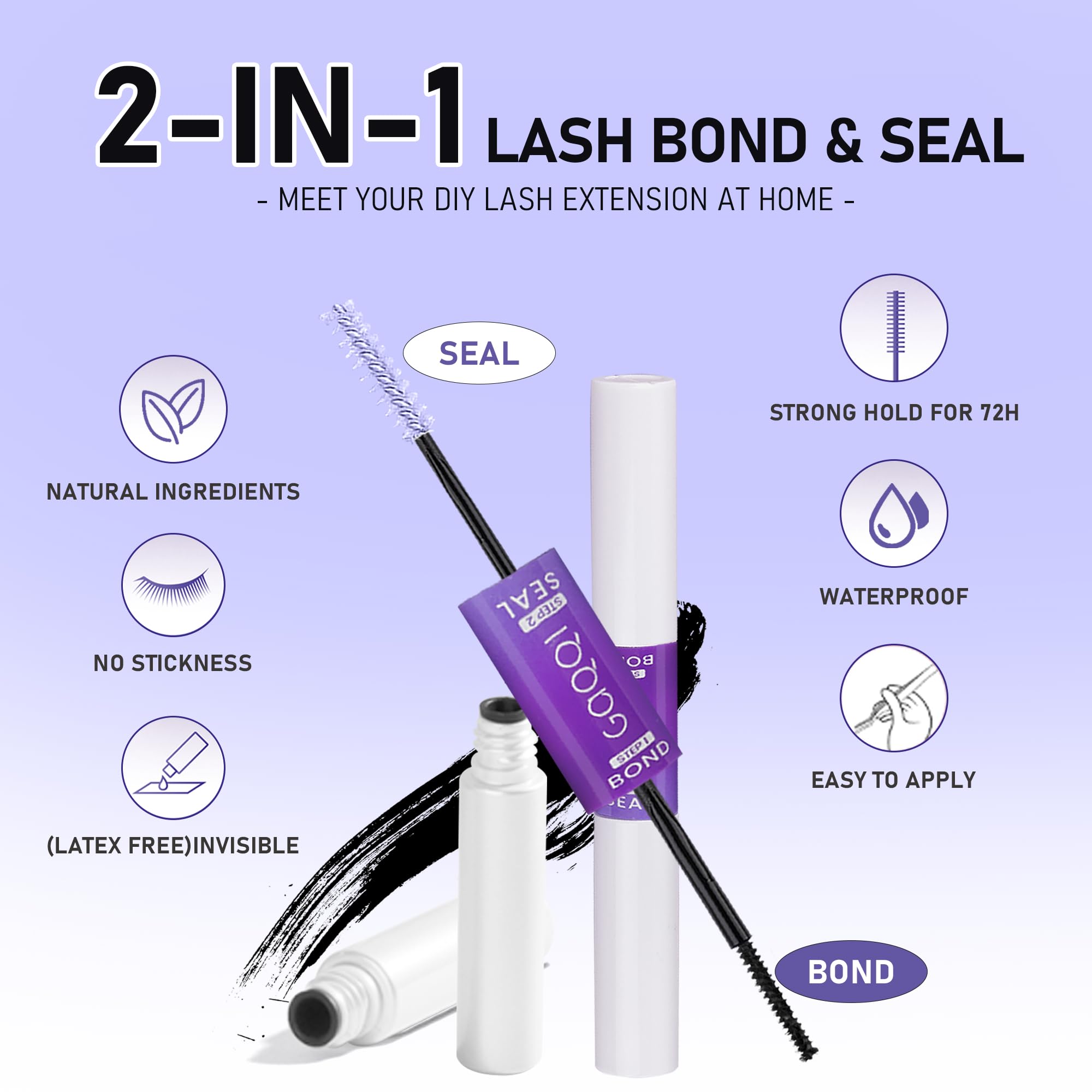 GAQQI Manga Lash, DIY Eyelash Extension Kit, 28 Clusters Wide Band Lashes,C Curl Cluster Lashes Natural Look with Glue and Applicator, Fake Eyelashes Eyelash Extensions Reusable (GQ09-CMIX)