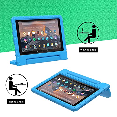 Kids Case for Fire HD 8 8th/7th/6th Generations 2018/2017/2016 Kid-Proof & Shockproof Durable Foam Case for Boys Girls Flexible Cover with Convenient Handle Stand, Blue