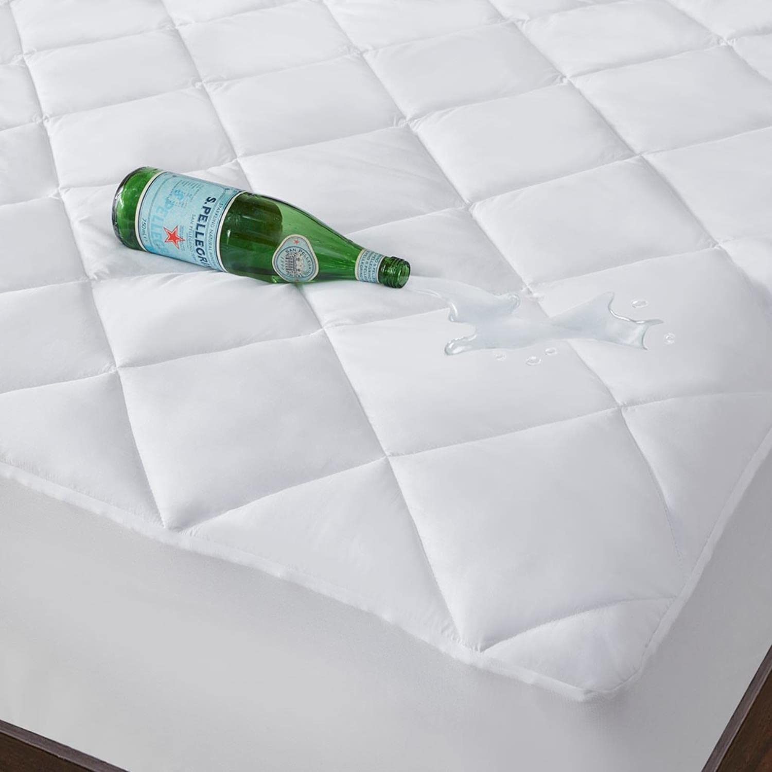 Sleep Philosophy Energy Recovery Waterproof Mattress Pad - Elastic Deep Pocket Bed Protector with Thermal Material for Healthy Living, Full White