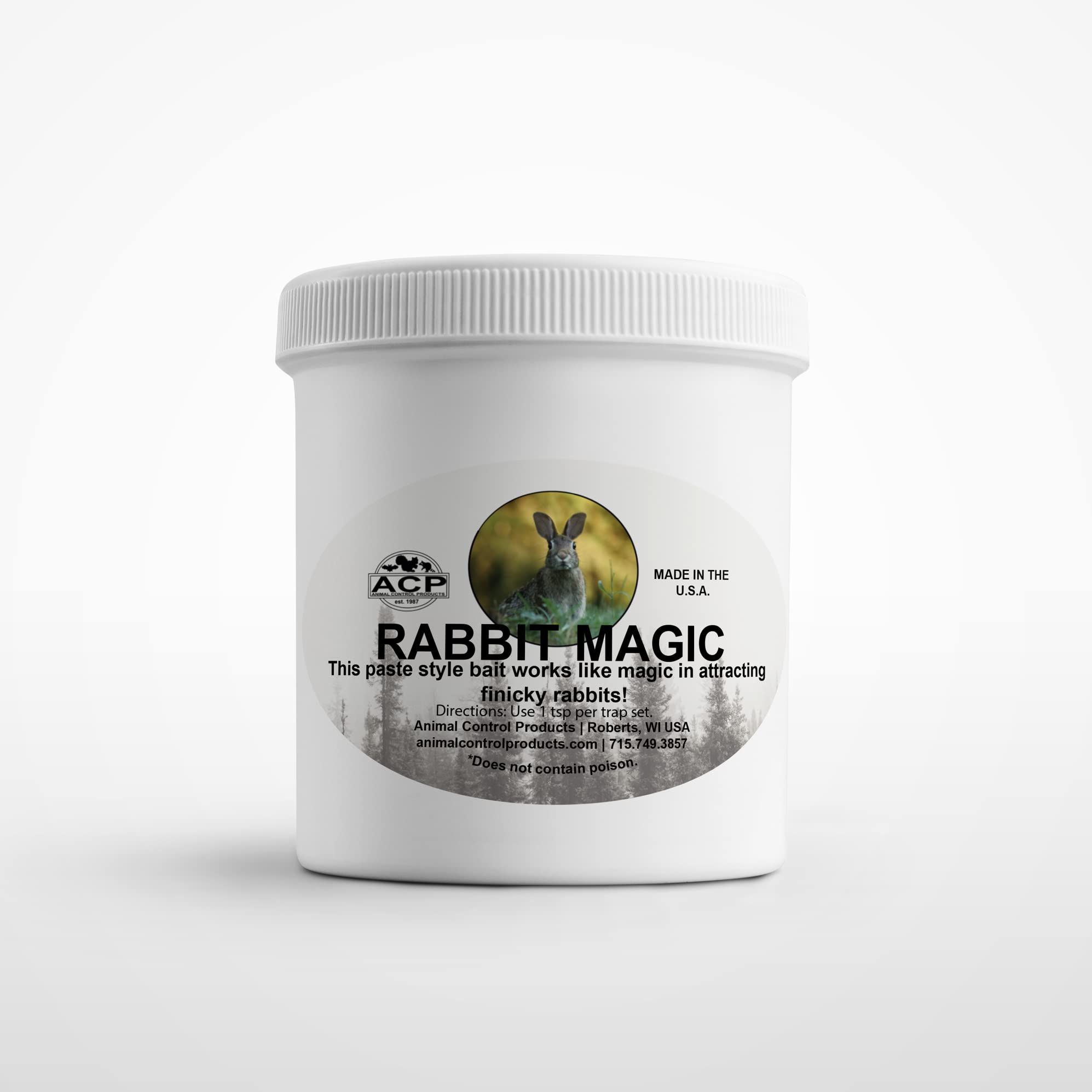 Rabbit Magic Paste Bait 8 Oz | Sweet Scented & Highly Attractive Lure for Rabbits Bunnies Raccoons | Good All Season Long to Get Rid of Rabbits in Yard Garden | 48 Live Trap Sets | USA Handcrafted