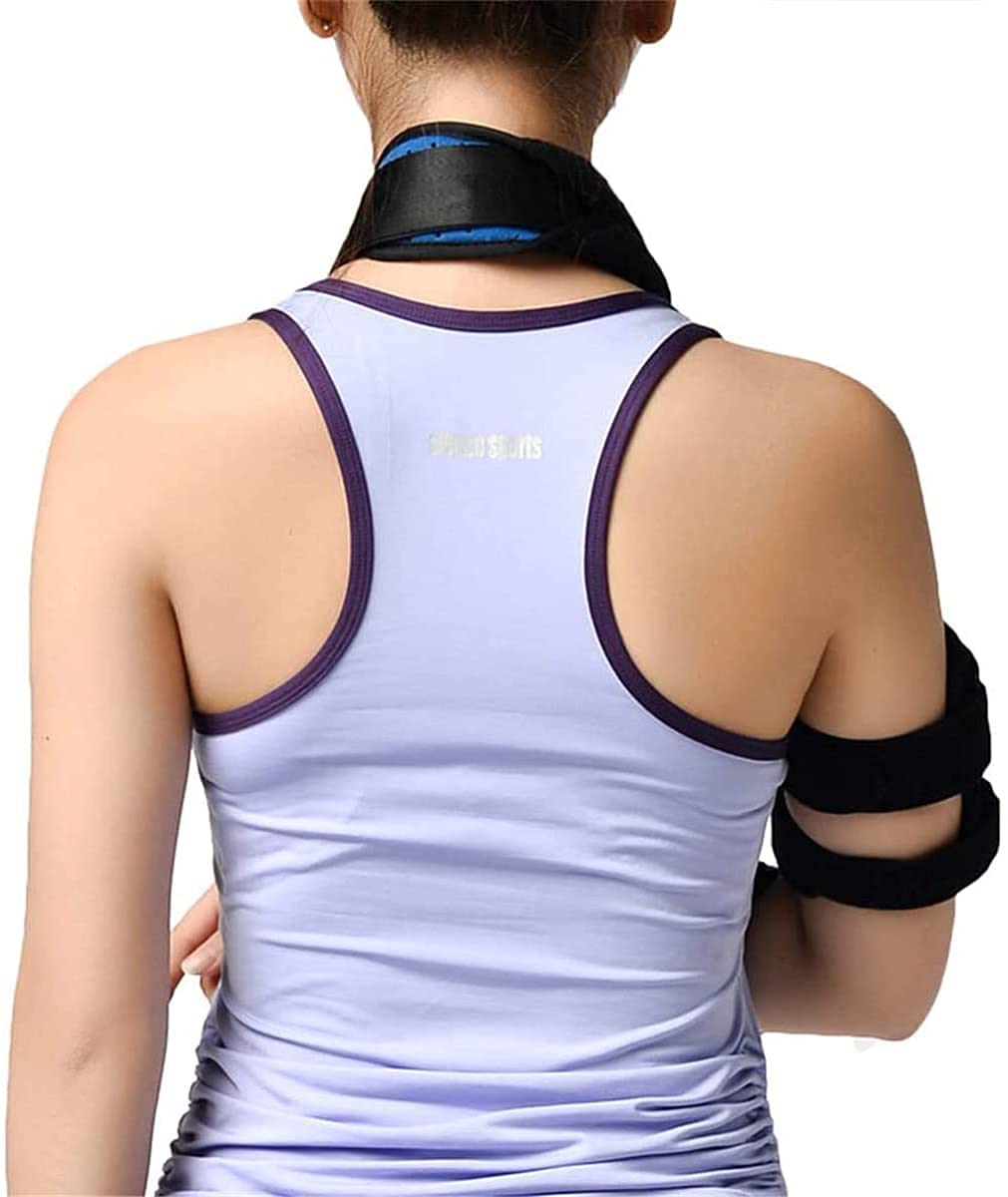 Hinged Elbow Brace, Hinged Support Sling Stablizer for Dislocated Arm, Adjustable Post OP Elbow Brace Stabilizer Splint Arm Injury Recovery Support After Surgery (Right)