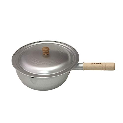 Taniguchi Metal Snow Flat Pot, Deep Type, 8.7 inches (22 cm), Made in Japan
