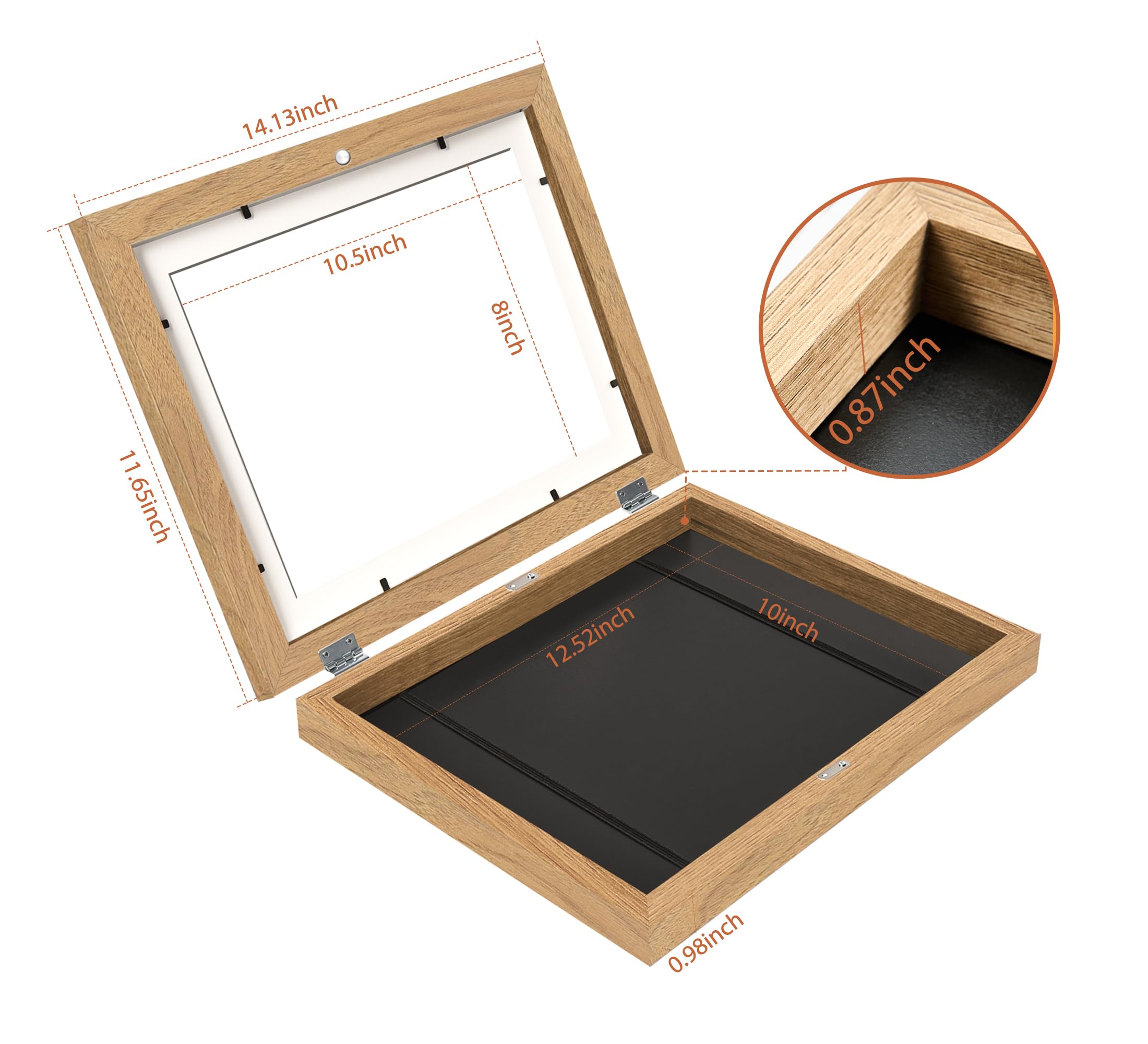 Sank Kids Art Frames 8.5x11 - Letter-Size Front Opening Artwork Display Storage Frame for Wall, 3D Picture, Crafts, Children Drawing, Portfolio - Horizontal and Vertical Formats (WOOD GRAIN,1 PACK)