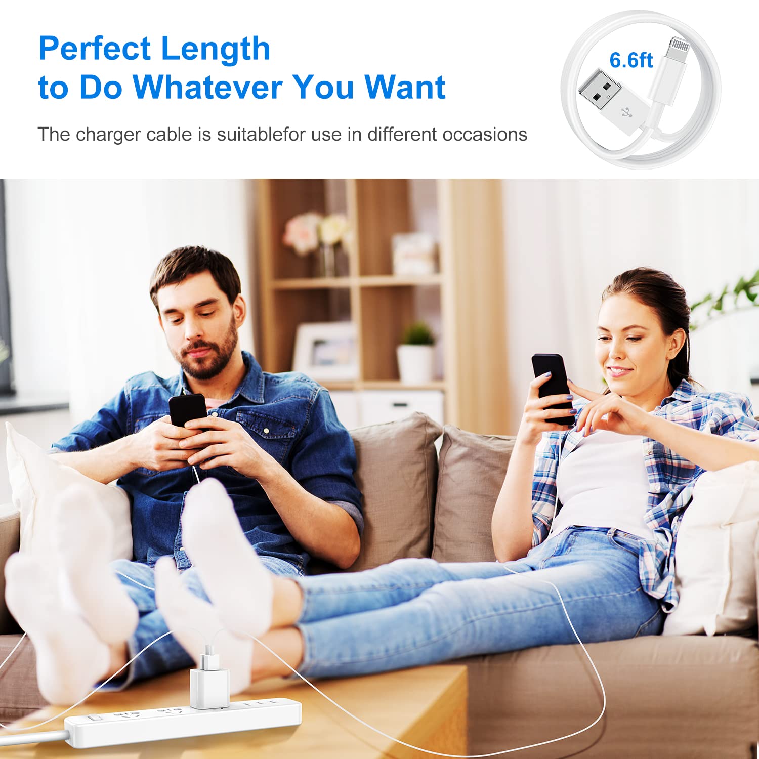 iPhone Charger and Wall Plug, [ Apple MFi Certified ] 2Pack 6ft Lightning Cable Cord with 2.4A Fast Dual Port USB Charging Adapter Block Box for Apple iPhone 12/11/XR/X/Xs Max/8/7/6/6s Plus/SE/5c/iPad