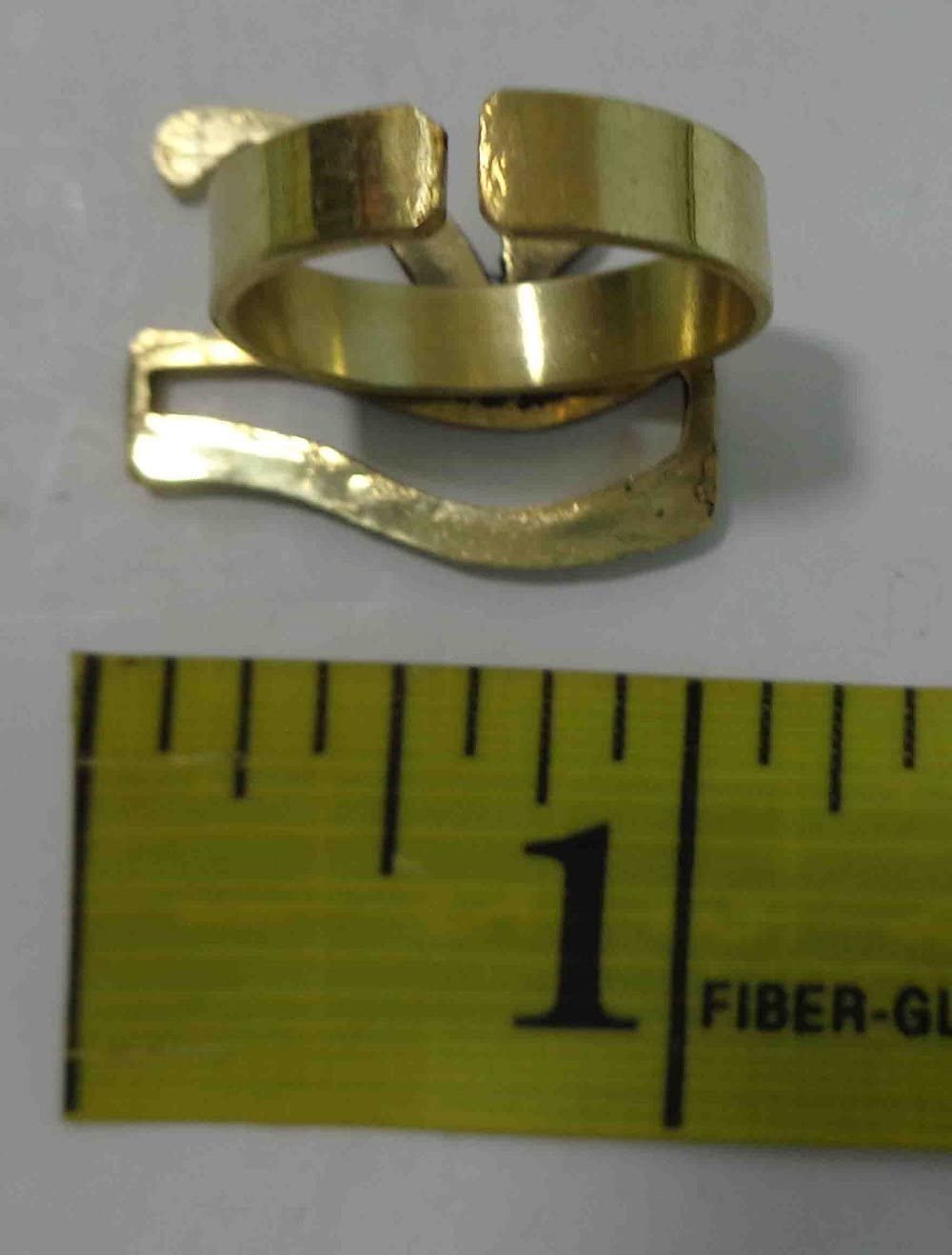 Egyptian Finger Ring Hieroglyphic Horus Eye 1" Hieroglyphics Egypt Ancient Pharaoh Pharaohs Brass Hand Engraved Adjustable Costume Jewelry Accessory Handmade Souvenir