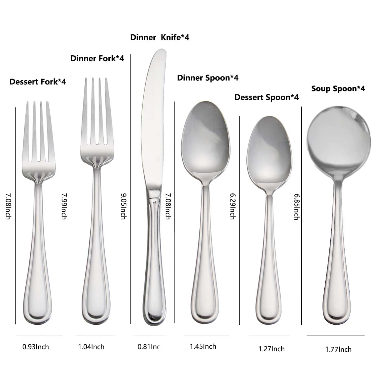 faderic 30 Piece Stainless Steel Cutlery Set, Silverware Flatware Set For Home Kitchen Restaurant for 6,Silver, Dishwasher Safe