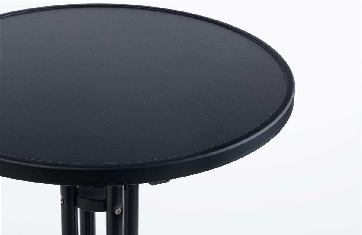 Displays2go 31.5 Inch Round Highboy Table with MDF Top, 42.25 Inch Pub Table with Folding Design (Black)