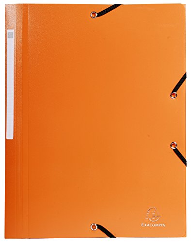 Exacompta - Ref 55840E - Opaque PP Elasticated 3-Flap Folders - Suitable for A4 Documents, 0.5mm Polypropylene, Spine Label, Suitable for Confidentiality - Assorted Colours (Pack of 10)