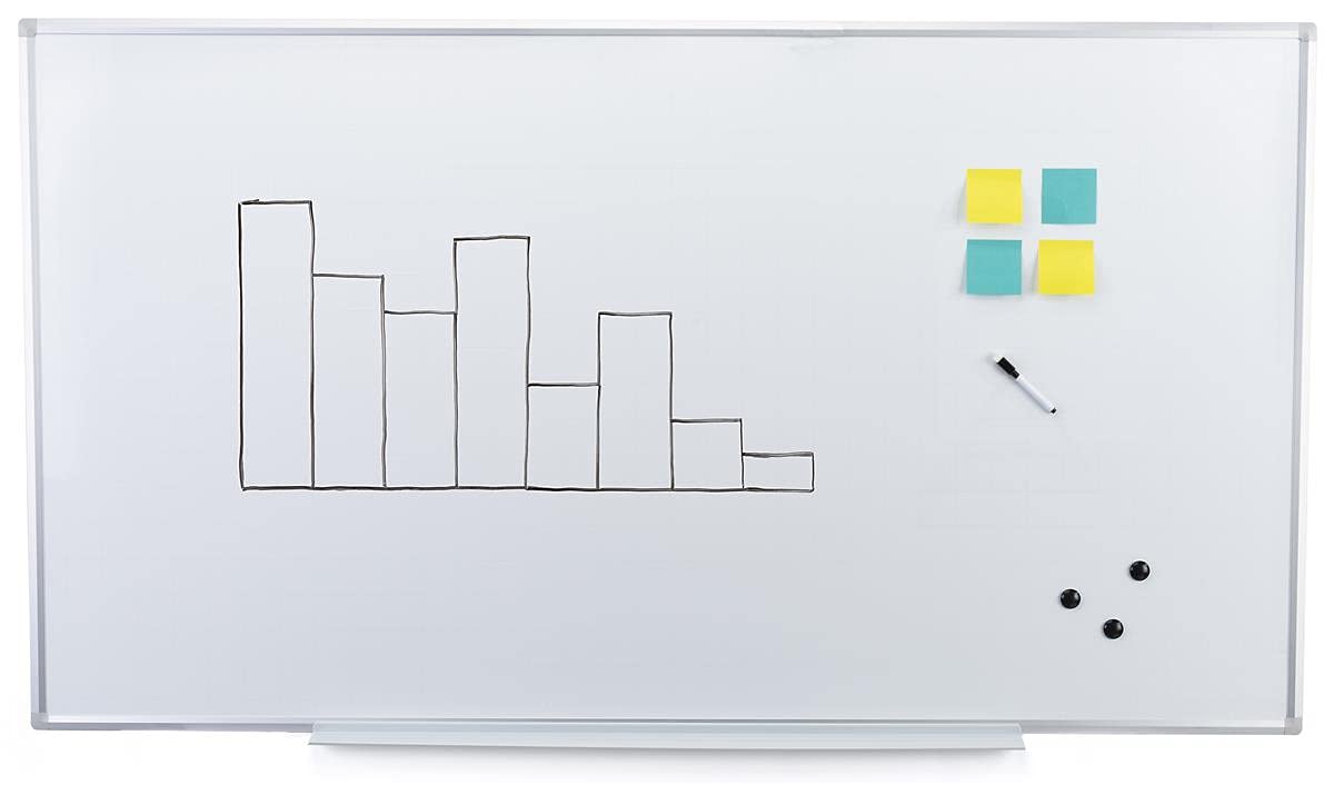 Displays2go 72 x 40 Dry Erase Board with Grid Lines, Magnetic-Receptive Surface - White (WOBWGG20K)