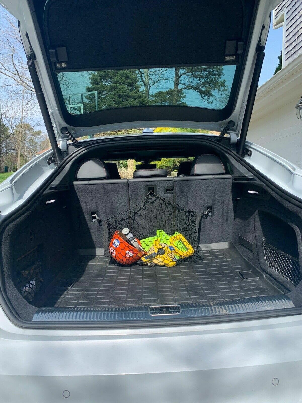 EACCESSORIES EA Trunk Rear Seats Organizer Cargo Net for Audi A5 RS5 S5 Sportback 2018-2023-Envelope Style Cargo Net for Hatchback-Premium Mesh Car Trunk Organizer-Compatible with A5 RS5 S5 Sportback